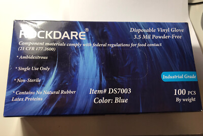 Rockdare Blue Disposable Vinyl Glove, 100 Pcs | eBay
