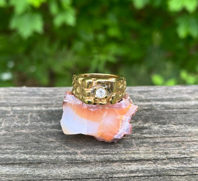 Knights Templar Pathfinder Ancient Gold Ring Real 12k & Diamond Vintage ...