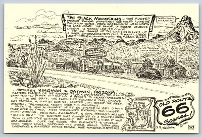 Postcard Old Route 66 Scenes Between Kingman and Oatman Arizona | eBay