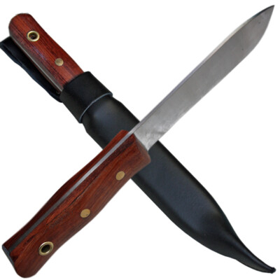 MFH BW Matrosenmesser genietete Holzgriffschalen Lederscheide mit ...