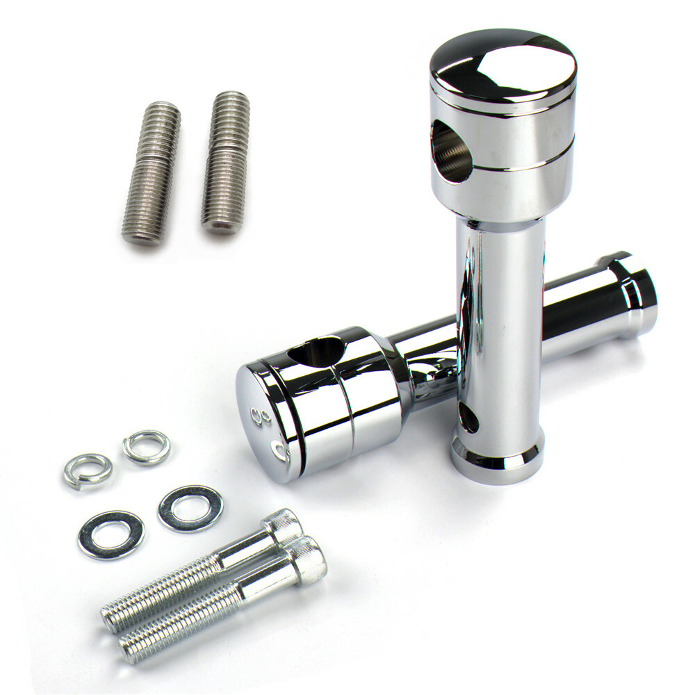 Chrome Round 6" Rise 1" /25mm Mount For DNA Paughco Springer Handlebar ...