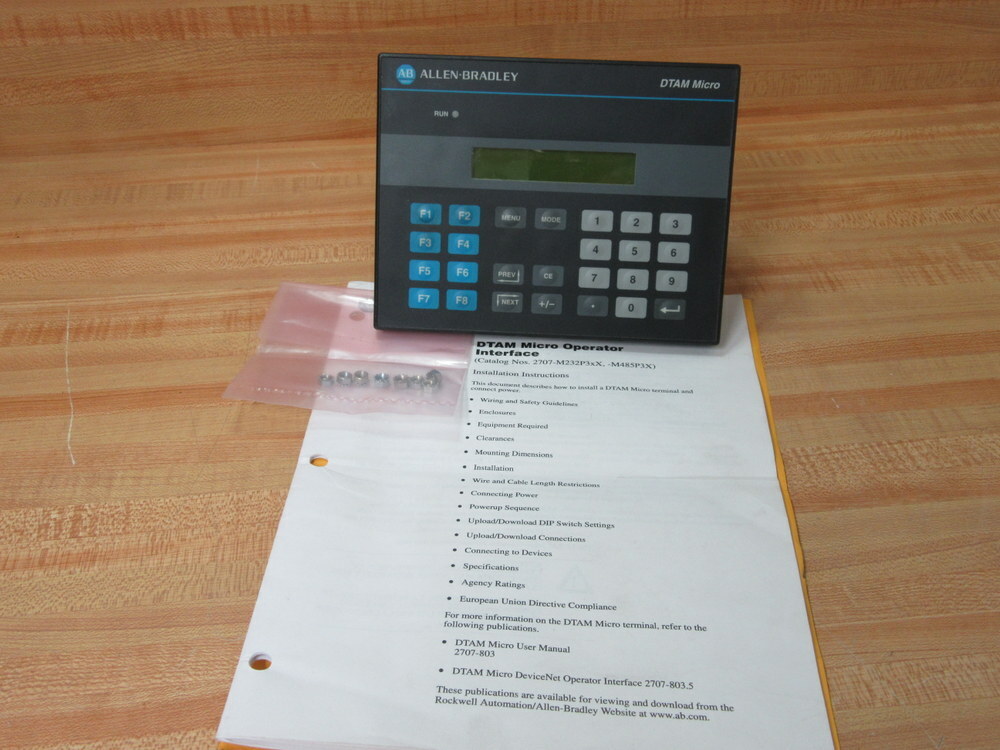 Allen Bradley 2707-M485P3X DTAM Micro 2707M485P3X W/Nuts/Manual | eBay