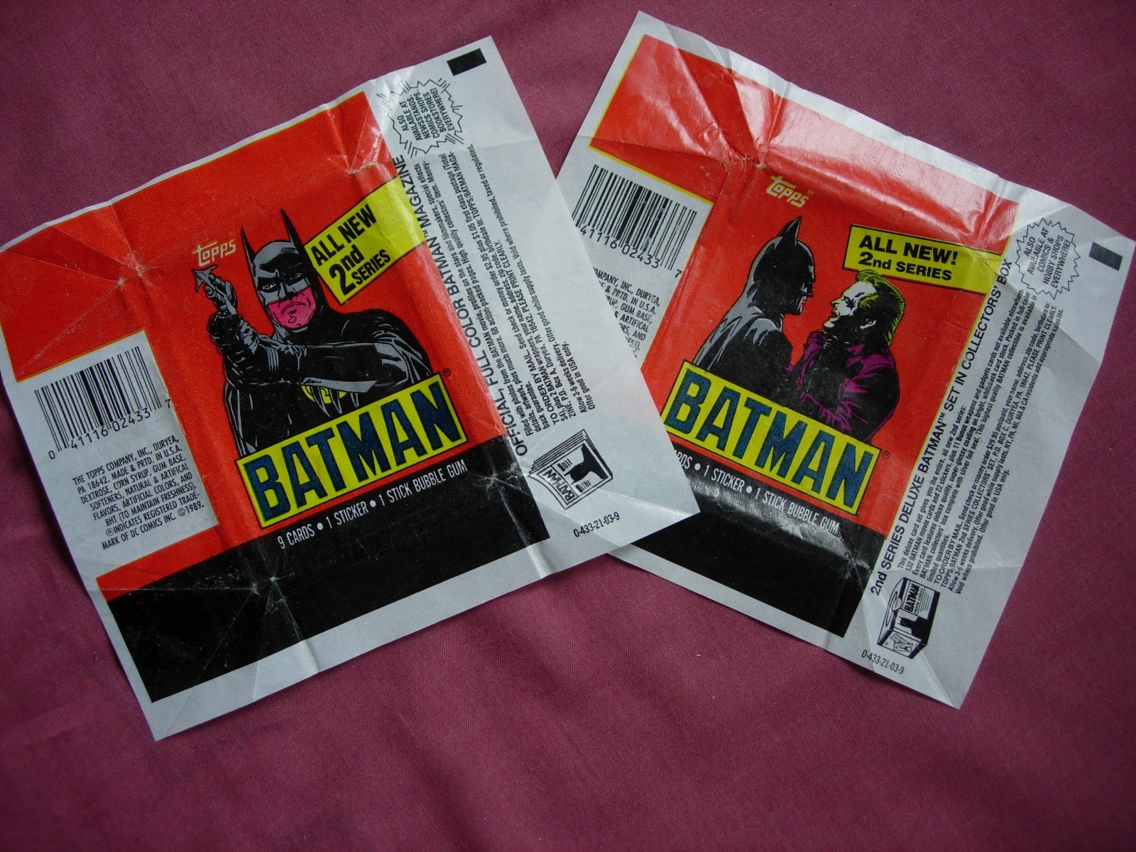Batman the Movie Series 2 Topps cards 1989 X2 Original Wax Wrappers VGC ...