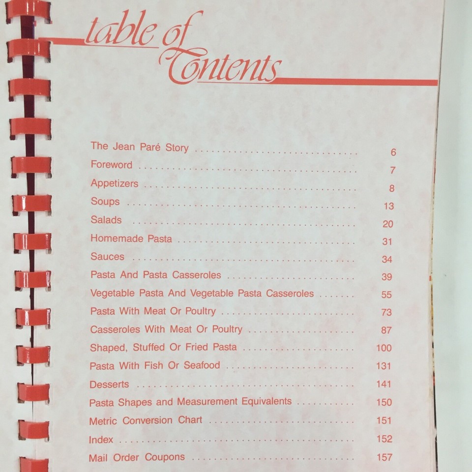 1991 Company’s Coming PASTA Cookbook by Jean Pare 5th Printing Spiral ...