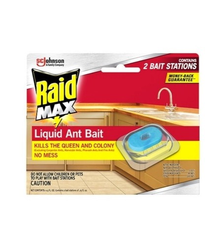 Raid Max Liquid Ant Bait; Kills Ants Where They Breed 0.25fl oz x 2 pk ...