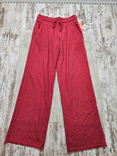 Colsie Women's Fleece Wide Leg Lounge Pant With Side Slit Size XS Red ...