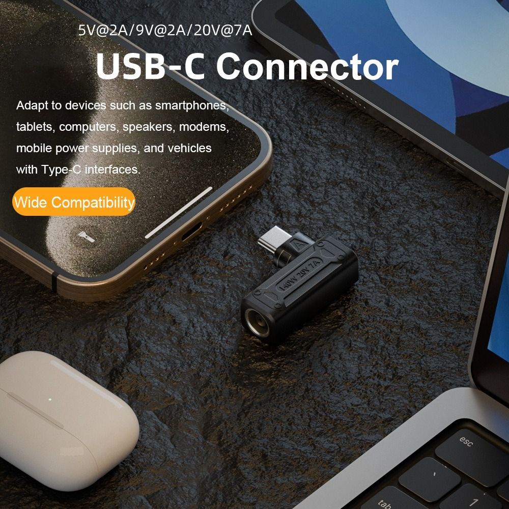5/9/20V DC to Type C Converter USB-C Connector for Lenovo/HP/Dell Home ...