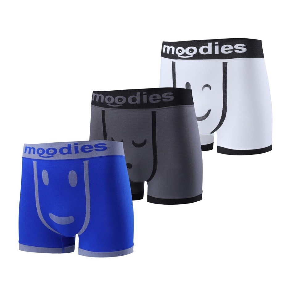 3 Pairs Mens Moodies Seamless Boxer Shorts Trunks Briefs Adults ...