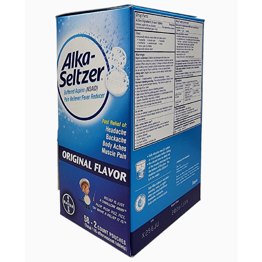 Alka-Seltzer Original Effervescent Tablets 116ct Exp 1/2026 Free ...