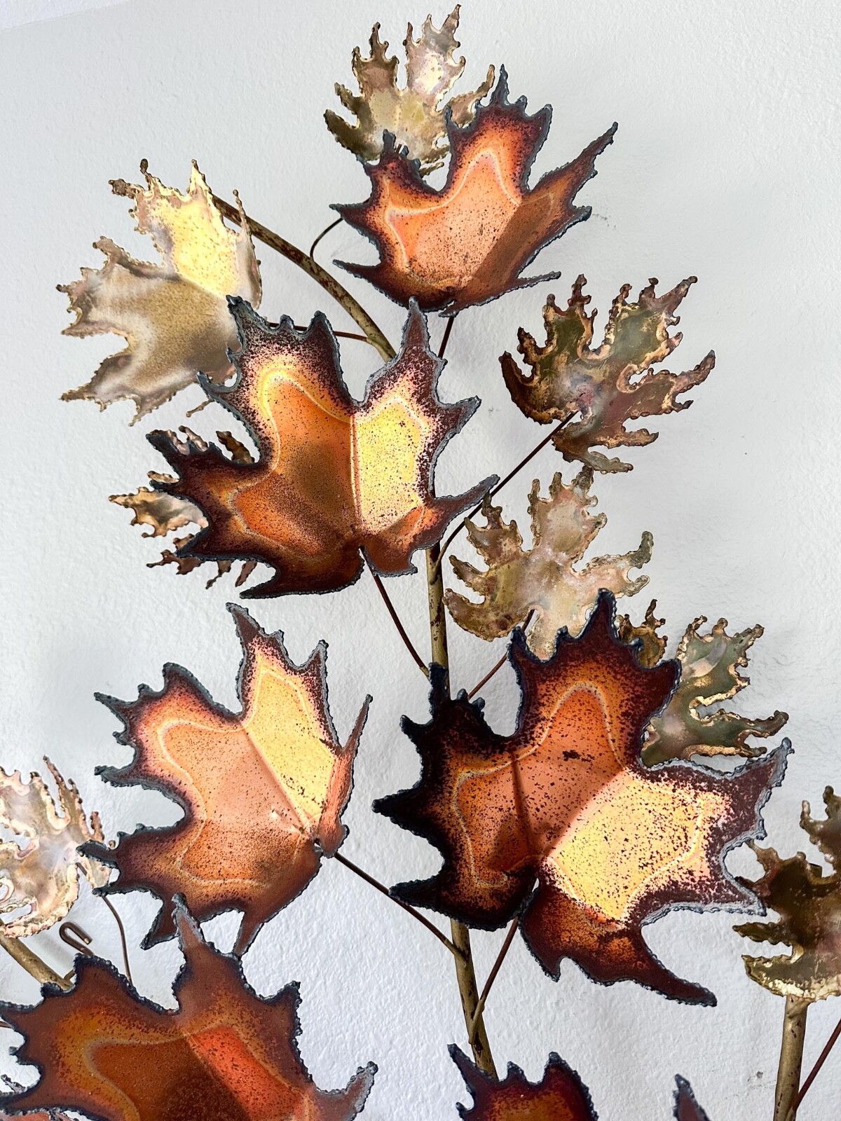MCM Vintage Curtis Jere C.Jere Metal Wall Sculpture Maple Leaves 1971 ...