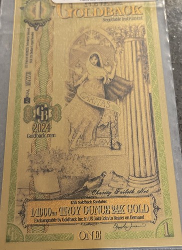 5 Value Nevada Gold Backs! Each 1/1000 ounce of 24K gold! Aurum 24K ...