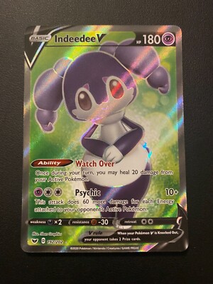 POKEMON TCG INDEEDEE V 192/202 SWORD AND SHIELD BASE SET ULTRA RARE ...