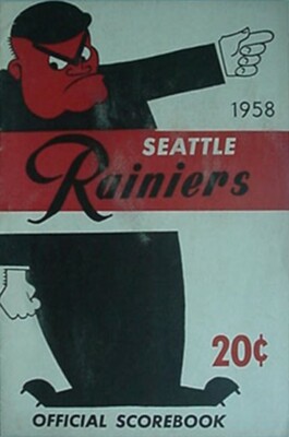 1958 SEATTLE RAINIERS PROGRAM vs VANCOUVER (REDS AAA PACIFIC COAST ...
