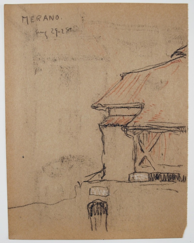 Elijah Albert Cox (1876–1955) Graphite drawing. Tirano, Italy. Brangwyn ...