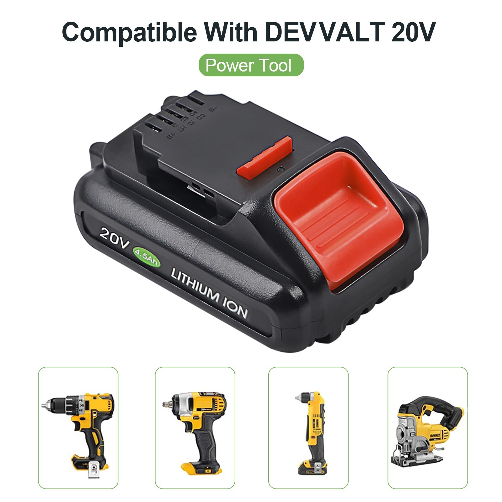 2Pack For DEWALT DCB201 20V 20Volt Max Lithium-Ion Compact Battery ...