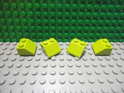 Lego 4 Lime Green 2x2 regular slopes brick block NEW | eBay