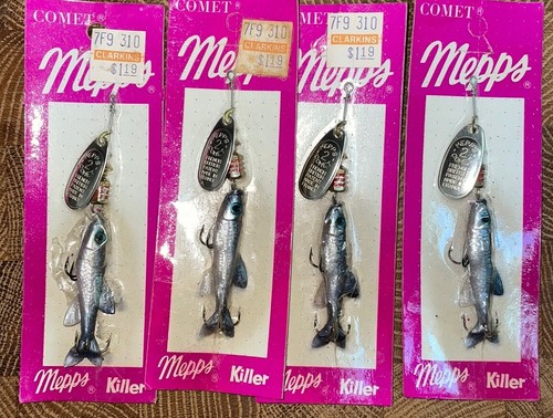 Vintage Lot of 4 Mepps Killer #2 Comet Spinners Lures ~ Sealed In ...