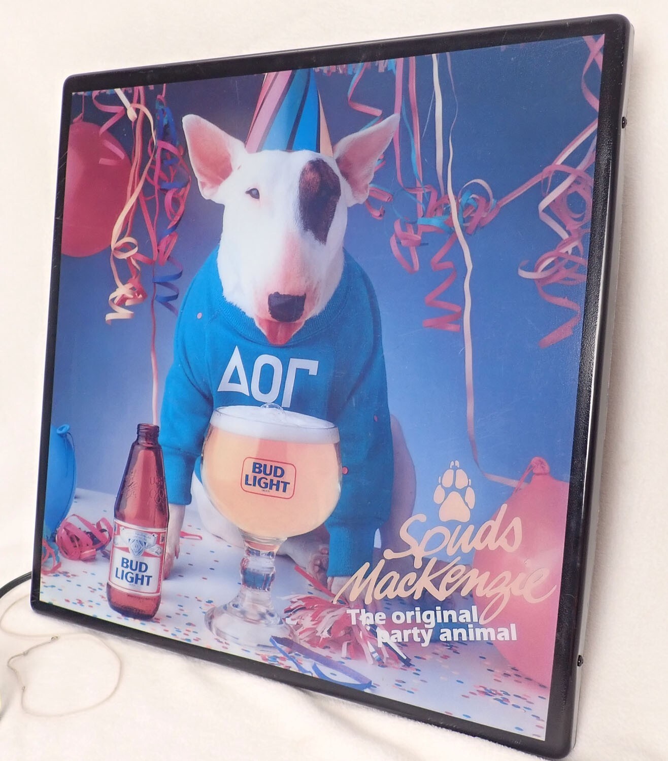 Bud Light Spuds MacKenzie "The original party animal" Lighted Beer Sign ...