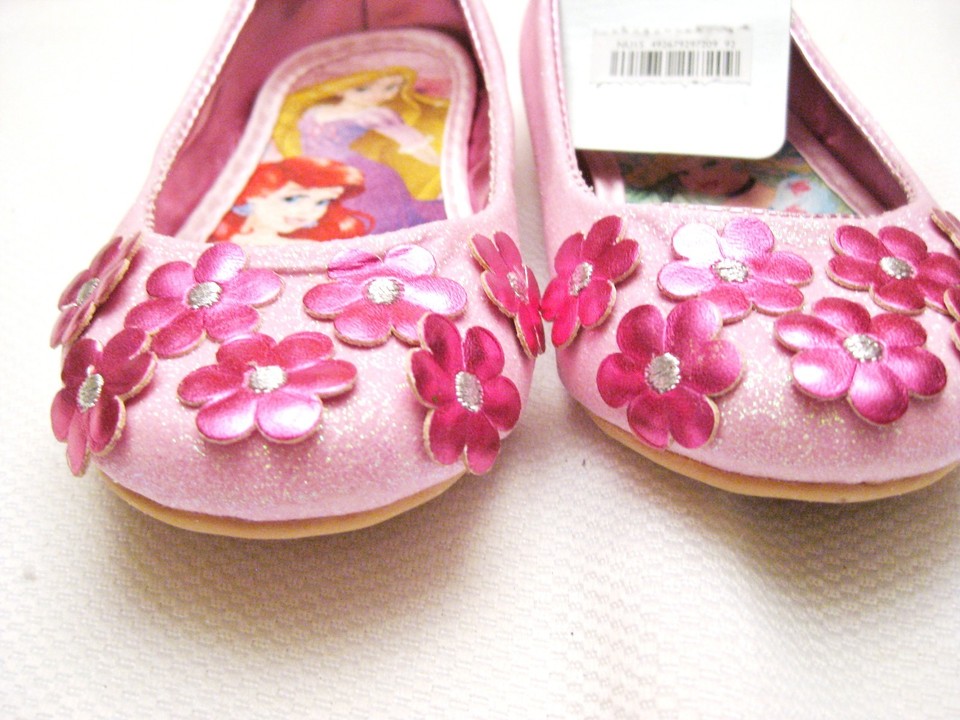 DISNEY STORE NEW ARIEL CINDERELLA TIANA Ballet Flats Shoes Size 8 Slip ...