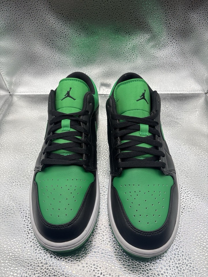 Size 12 - Air Jordan 1 Low Black Lucky Green | eBay