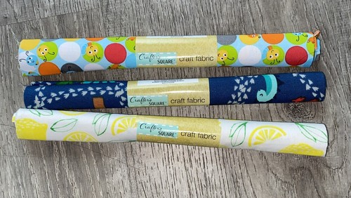 Set/3 Fat Quarters 20" x 21” Animals/Lemons Cotton Crafting Fabric New ...