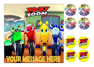 RICKY ZOOM CAKE TOPPER SQUARE EDIBLE ICED ICING 7.5 ins + 8 CUPCAKE ...