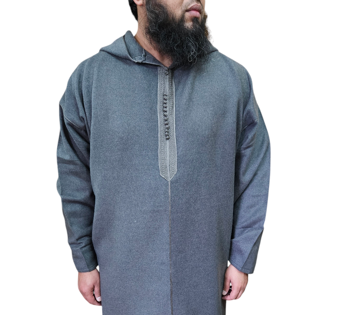 Morrocan Men Winter Wool Blend Hooded Thick Jalaba Djellaba Long Sleeve ...
