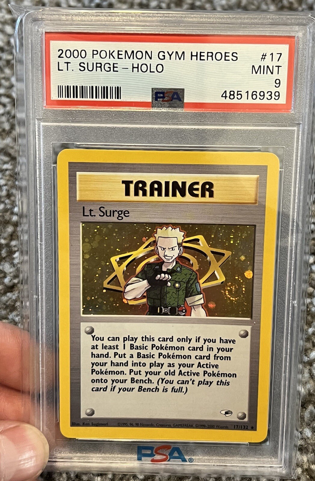Pokémon TCG Lt. Surge Gym Heroes 17/132 Holo 1stHolo Rare PSA 9 MINT ...