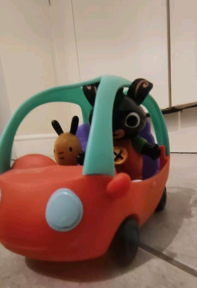 CBEEBIES BING THE BUNNY & FLOP RED PUSH ALONG CAR WITH FIGURES | eBay