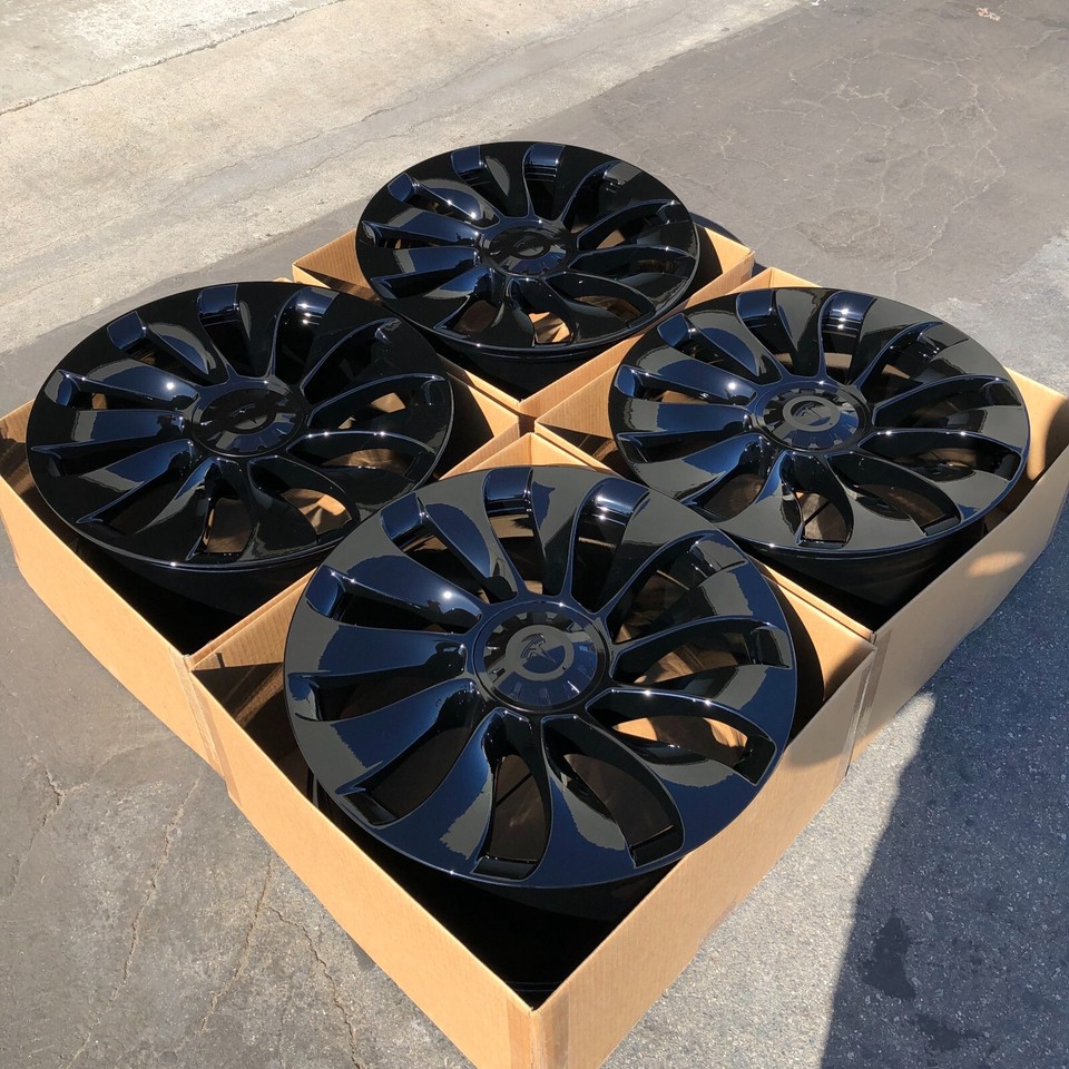 21" OEM FACTORY ORIGINAL RIMS TESLA MODEL Y UBERTURBINE GLOSS BLACK ...