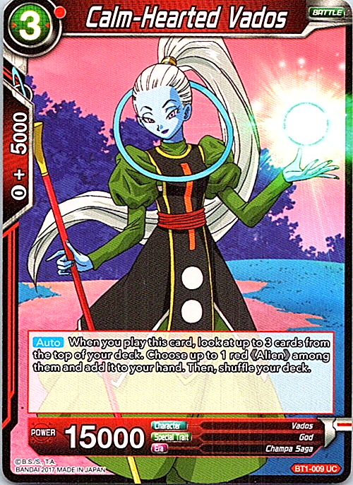 Calm-Hearted Vados BT1-009 UC Dragon Ball Super Card TCG X1 | eBay