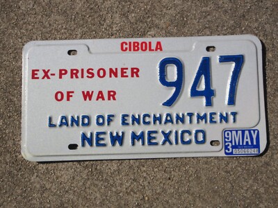 New Mexico Ex Prisoner of War License Plate Military Army Navy Marines ...