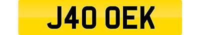 JOE NUMBER PLATE JOSEPH JOEY JOES J40 OEK PRIVATE REGISTRATION JO ...