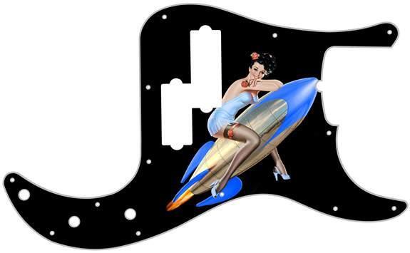 P Bass Pickguard to fit Fender 5 STRING Standard Guitar Pin Up Rockets ...