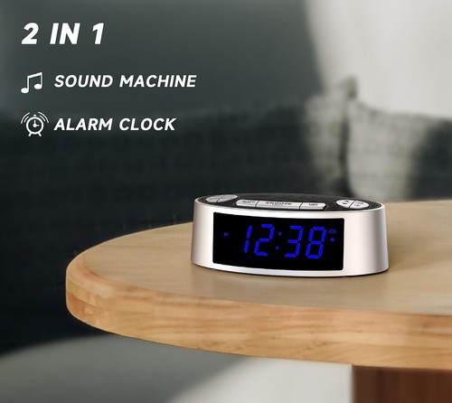 White Noise Sound Machine Alarm Clock 20 Soothing Sounds Sleep Aid ...