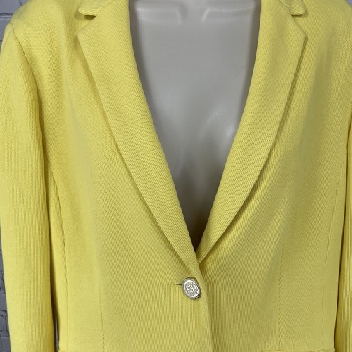 Talbots Yellow 100% Cotton 2 Gold Button Vented Notch Blazer Jacket ...