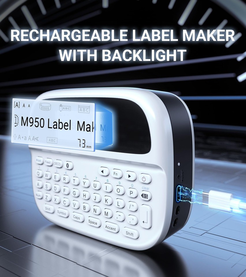 Rechargeable Label Maker Machine with-Tape, Bluetooth Label Maker ...