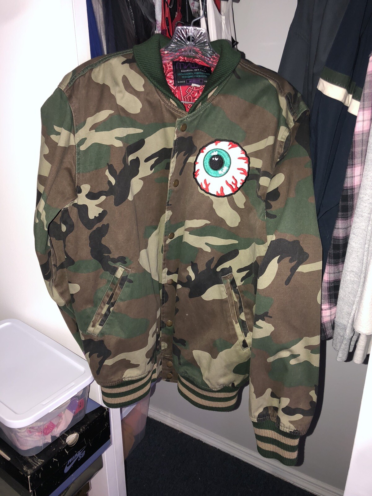 Mishka Watch Keep Eye Camo Bomber Jacket Size M Medium Supreme Travis ...