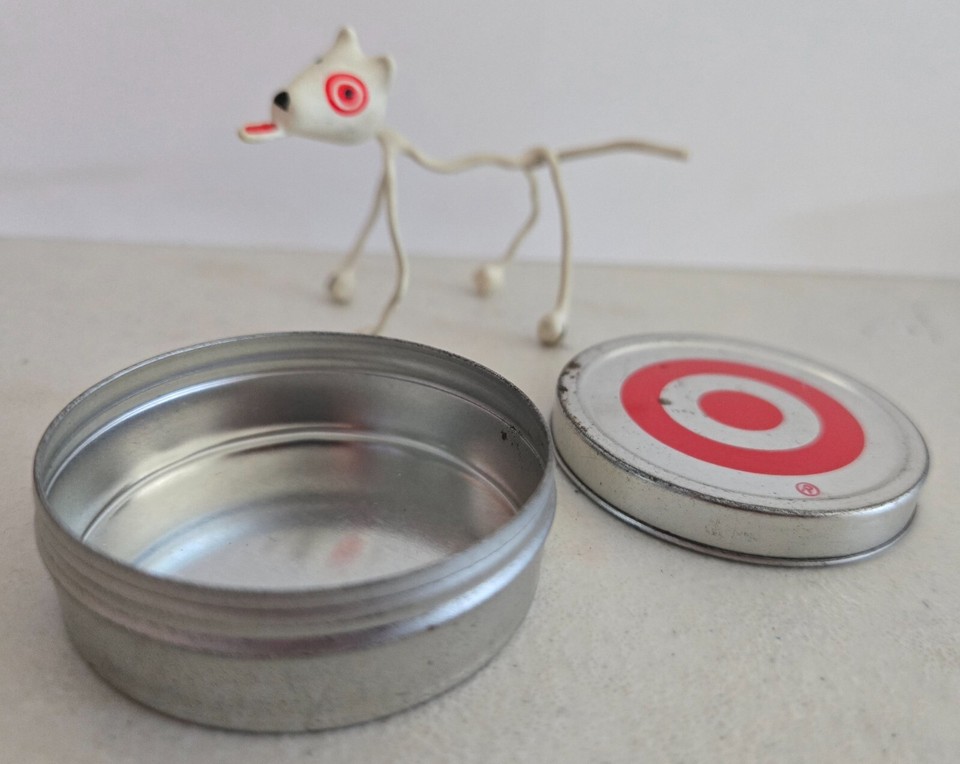 RARE Target magnetic poseable dog Bullseye with metal tin collectible ...
