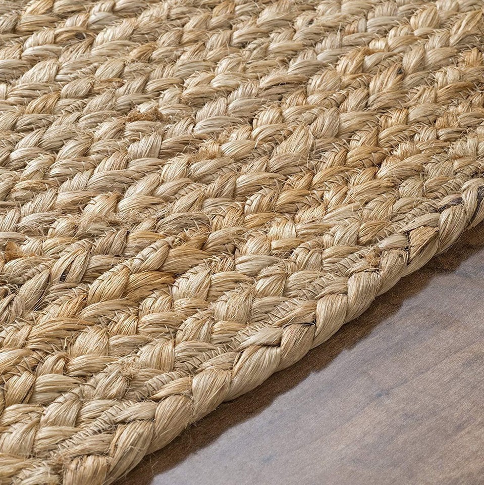 Rug Rectangle 100% Natural Jute Handmade Rustic Look Area Rug, Natural ...