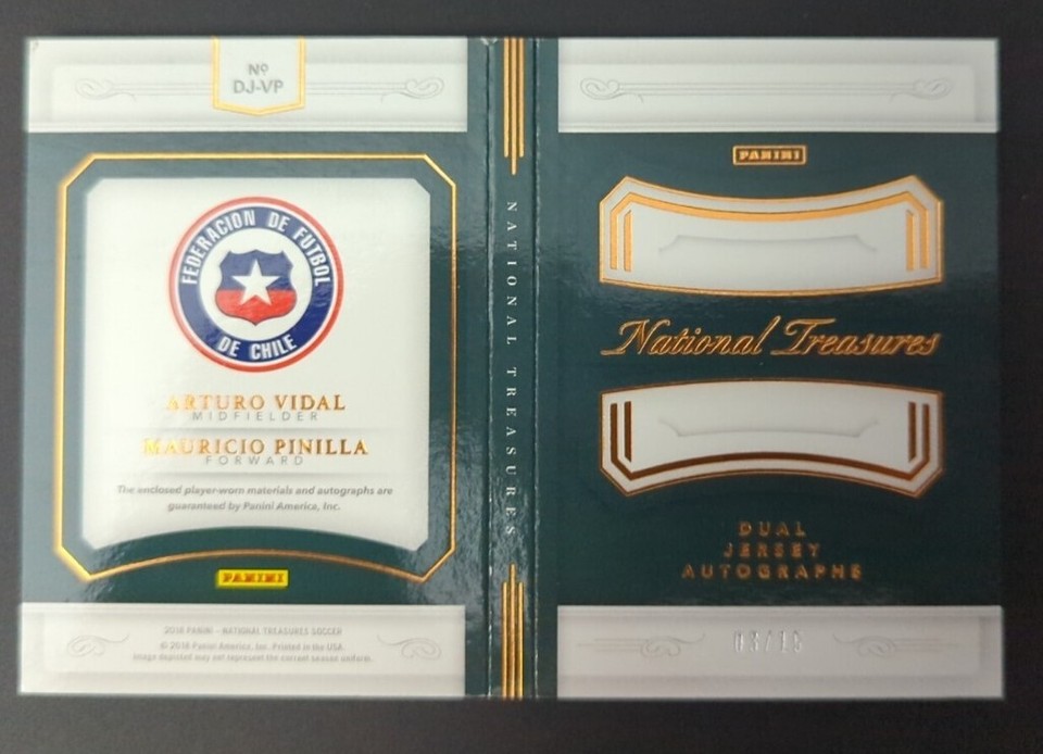 Arturo Vidal & Mauricio Pinilla 2018 National Treasures Dual Jersey ...