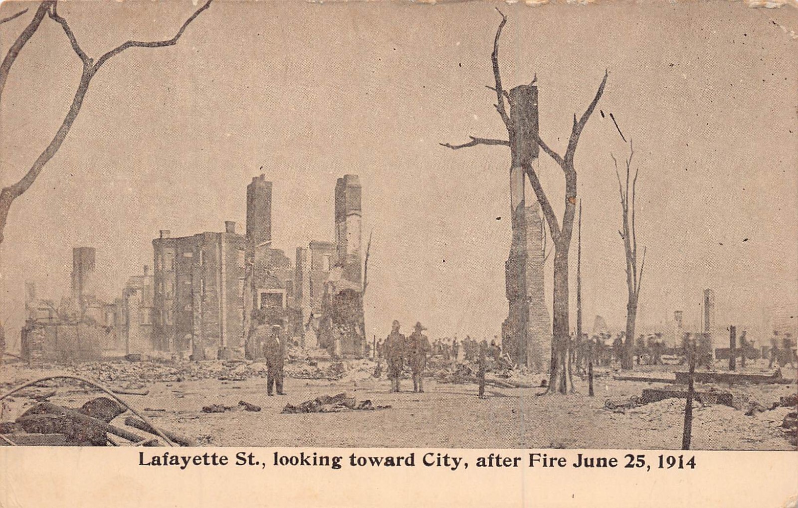 SALEM MASSACHUSETTS~LAFAYETTE ST LOOKING TOWARD CITY AFTER FIRE~1914 ...