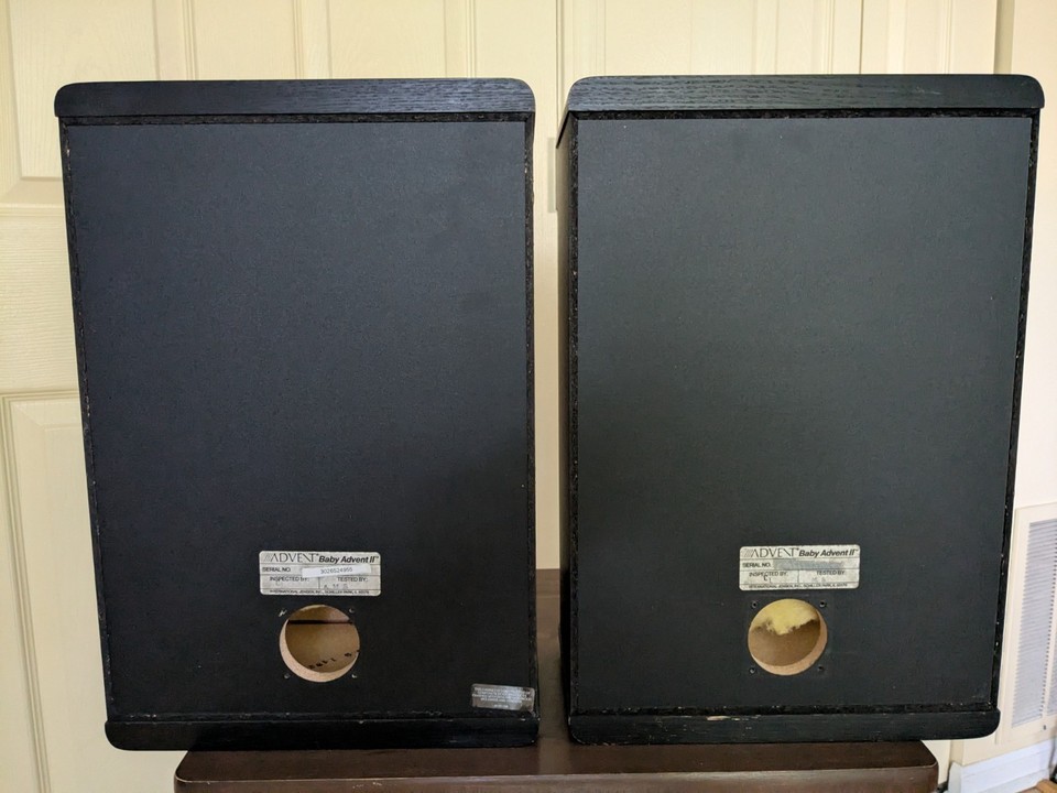 ADVENT Baby Advent II Speakers (two) Black Enclosures and (one) Grill ...