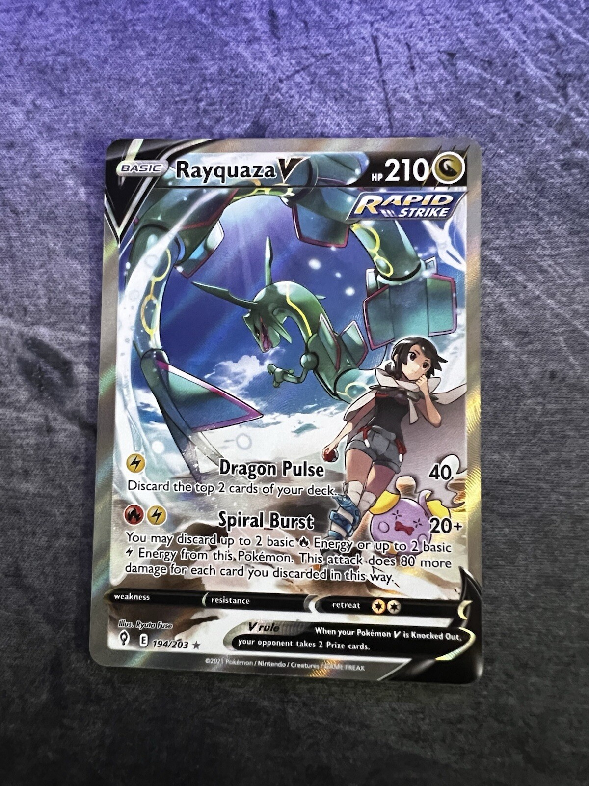 Rayquaza V 2021 Sword & Shield: Evolving Skies #194/203 Holo (Alternate ...