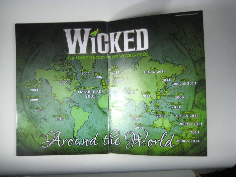 Wicked 2013 Show Program Theatre Broadway Indina Menzel Kristin ...
