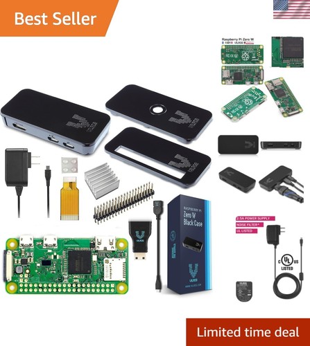 All-in-One Raspberry Pi Zero W Basic Kit: Multi-Functional Black Case ...