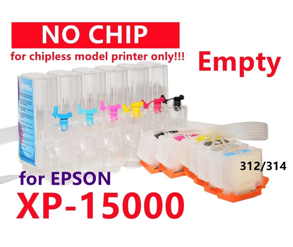 NO-CHIP CIS CISS Ink System for XP-15000 Printer T314 314 cartridge ...