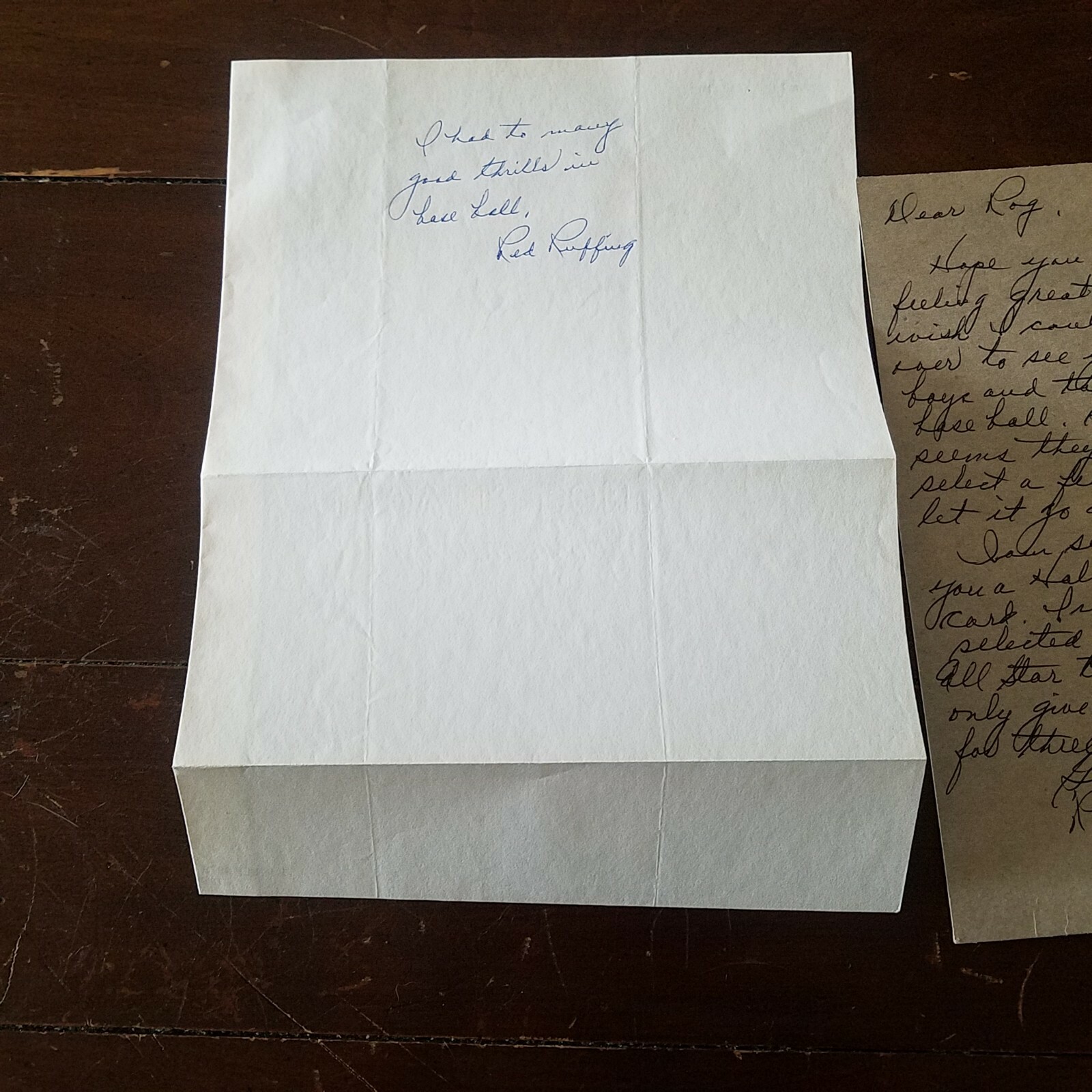 RED RUFFING Signed Items. Letter w/ GREAT CONTENT New York Yankees HOF ...