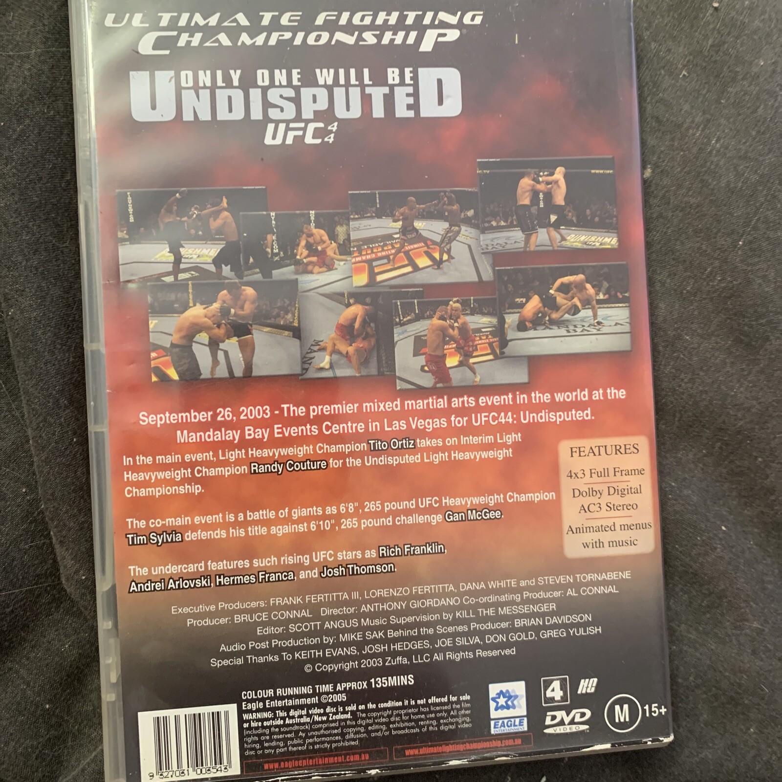 UFC #44-Undisputed (DVD, 2003)(b40/24) Free Postage 9327031003543 | eBay