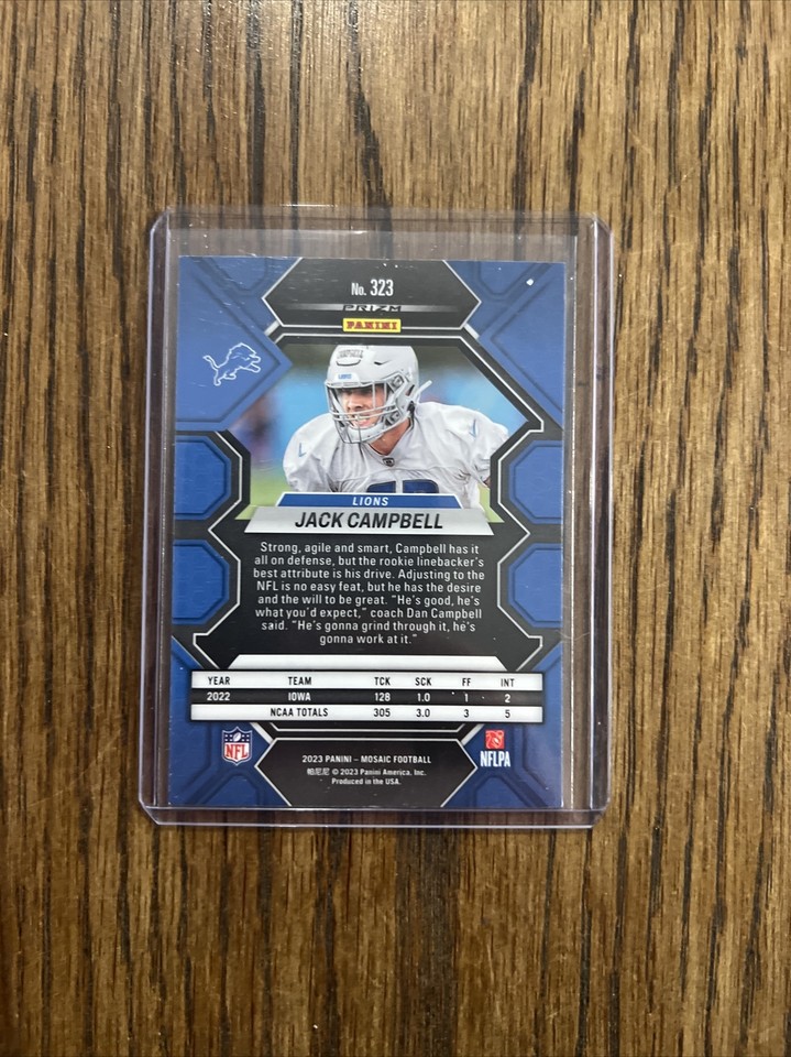 Jack Campbell Rookie Card 2023 Panini Mosaic Silver Holo Prizm #323 ...